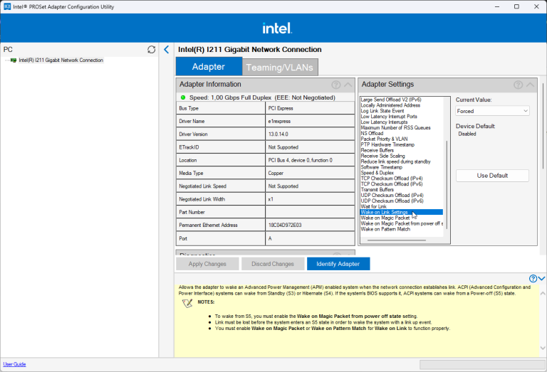 Включаем WoL на Intel сетевых картах под Windows 11 — ArtFerum